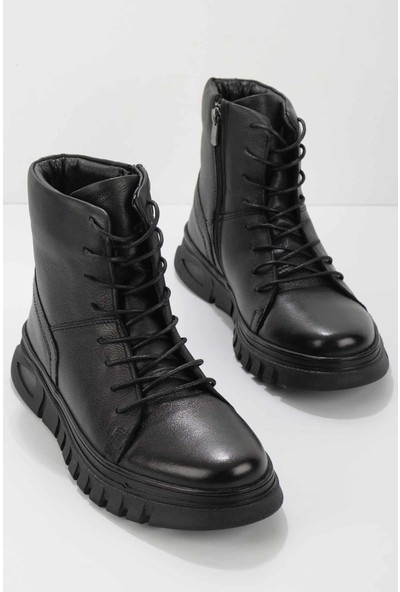 Bambi Siyah Leather Erkek Bot & Bootie E029511401