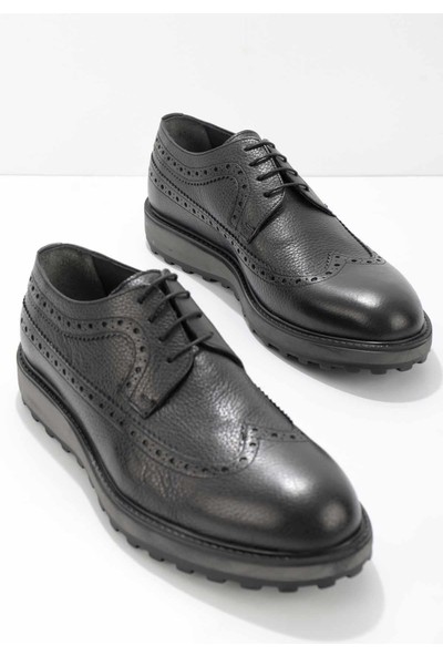 Bambi Siyah Leather Erkek Klasik Ayakkabı E017550296