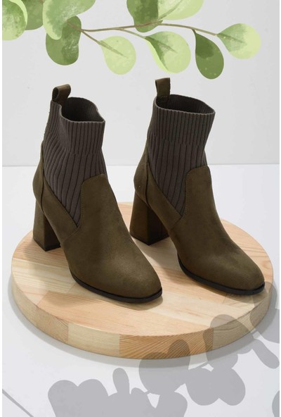 Bambi Haki Süet Kadın Bot & Bootie K027181304