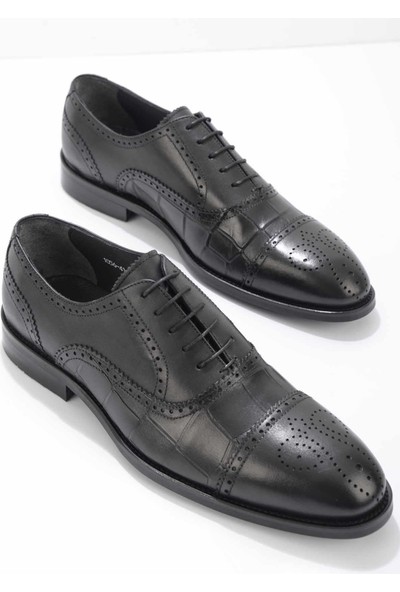 Bambi Siyah Leather Erkek Klasik Ayakkabı E017551056
