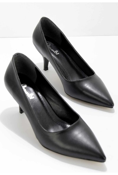 Bambi Siyah Kadın Klasik Topuklu Ayakkabı K019900006