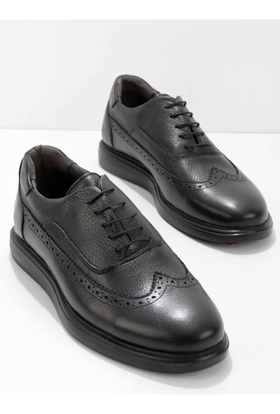 Bambi Siyah Leather Erkek Oxford Ayakkabı E018630104