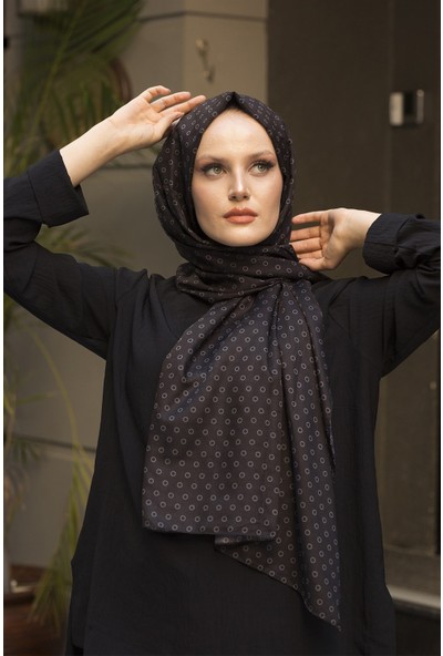 Stella Bubble Pamuklu Baskılı Şal Siyah Stella Bubble Pamuklu Baskılı Şal Siyah