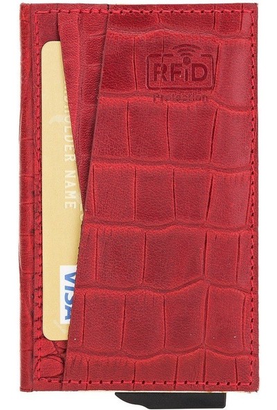 PLM Fernando Deri Mekanizmalı Kartlık Tnc7 Kırmızı PLM Fernando Deri Mekanizmalı Kartlık Tnc7 Kırmızı