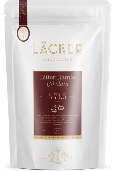Lacker Chocolates Bitter Damla(Drop) Kuvertür Çikolata 1 kg