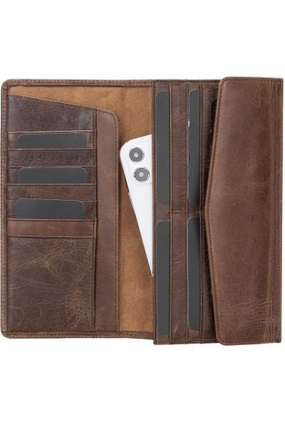 PLM Vince Deri Kadın Cüzdan Kılıf Tn3 Kahve