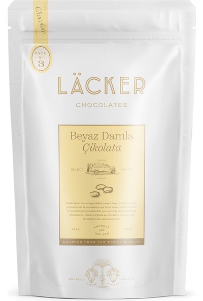 Lacker Chocolates Beyaz Damla(Drop) Kuvertür Çikolata 1 kg Lacker Chocolates Beyaz Damla(Drop) Kuvertür Çikolata 1 kg