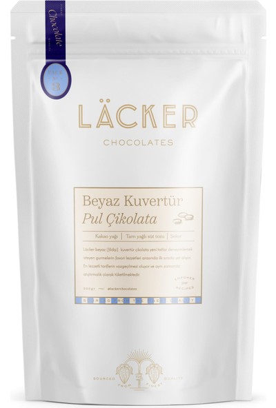 Lacker Chocolates Beyaz Pul Kuvertür Çikolata 500 gr