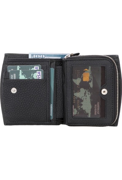 PLM Vero Deri Kadın Cüzdan Erc1 Siyah