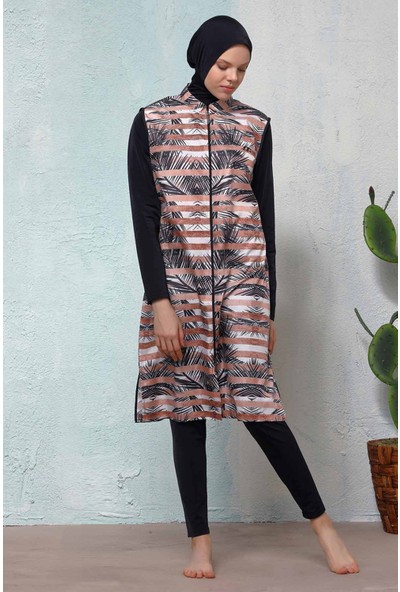 Safir Siyah Kahve Tam Kapalı Bayan Tesettür Mayo Safir Siyah Kahve Tam Kapalı Bayan Tesettür Mayo