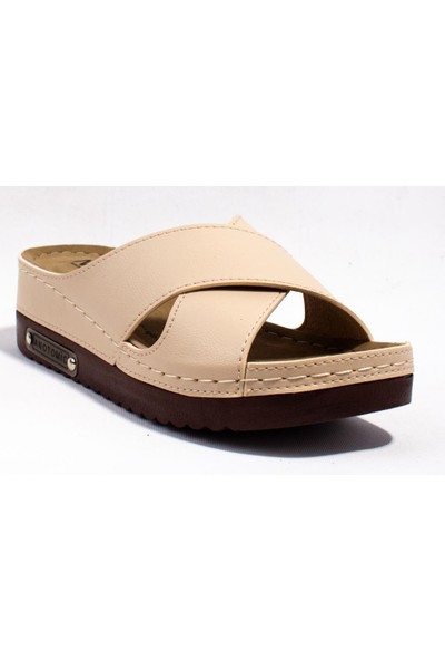 Dagoster DZA37-3029 Bej Günlük Ortopedik Kadın Terlik
