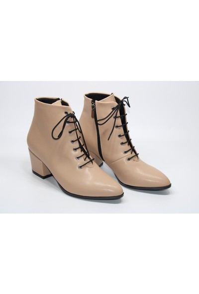 Lady Park Ladypark Kalın Topuklu Bağcıklı Fermuarlı Kadın Günlük Bilek Bot