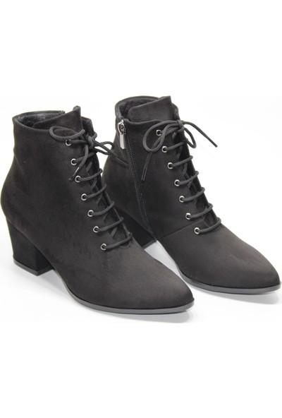 Lady Park Ladypark Kalın Topuklu Bağcıklı Fermuarlı Kadın Günlük Bilek Bot