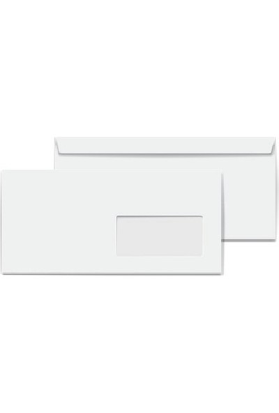 Sert Kırtasiye Diplomat Zarf Pencereli 110 gr 105 mm x 240 mm 100'lü