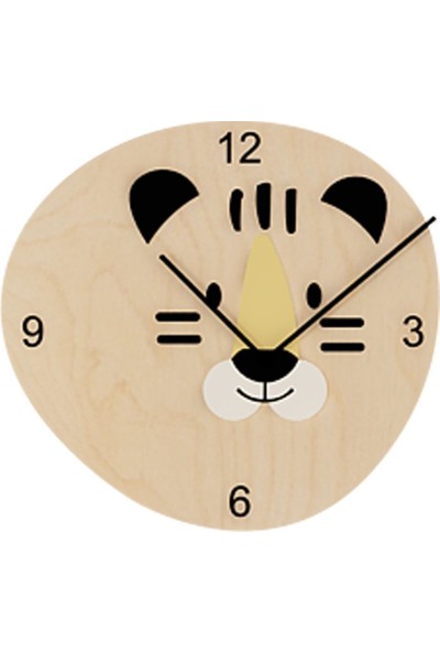 Gaga Wood Doğal Ahşap Çocuk Odası Duvar Saati Kaplan Gaga Wood Doğal Ahşap Çocuk Odası Duvar Saati Kaplan