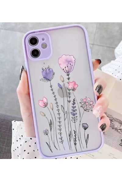 Albatech Apple iPhone 11 Kılıf Desenli Kamera Korumalı Silikon Kapak Huxfloral