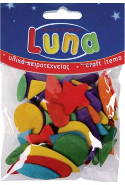 Luna Renkli Ahşap Geometrik Şekiller 80'li Paket Luna Renkli Ahşap Geometrik Şekiller 80'li Paket