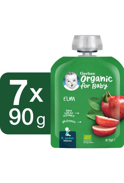 Gerber Organik Elma Püresi 90G 7'li