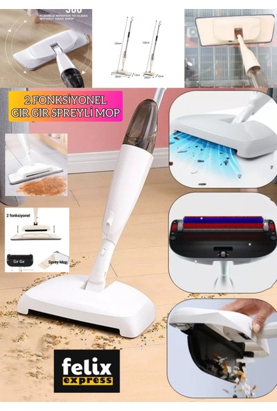 Felix Express 2 Fonksiyonel Gır Gırlı Spreyli Cam Parke Zemin Temizleme Felix Express 2 Fonksiyonel Gır Gırlı Spreyli Cam Parke Zemin Temizleme
