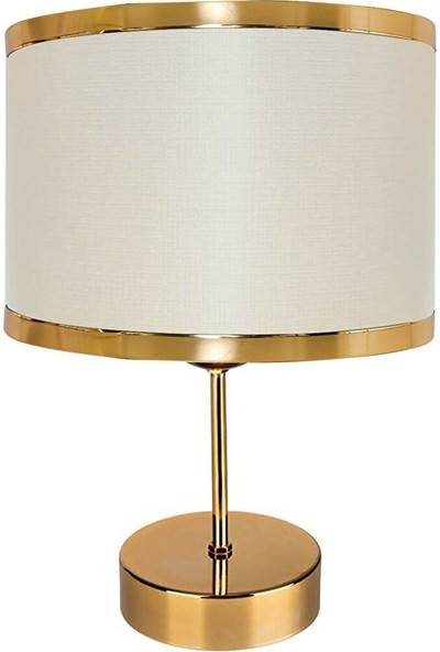 Evlight Silindir Gold Krem Metal Abajur