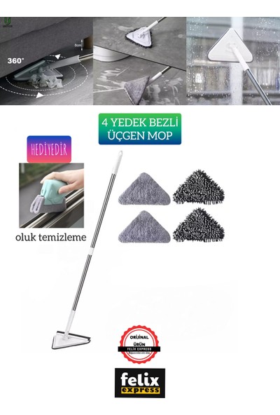 Felix Express 4 Bezli Üçgen Şönil Bezli Boyu Ayarlanabilir Cam Silecek - Oluk Temizleme Felix Express 4 Bezli Üçgen Şönil Bezli Boyu Ayarlanabilir Cam Silecek - Oluk Temizleme