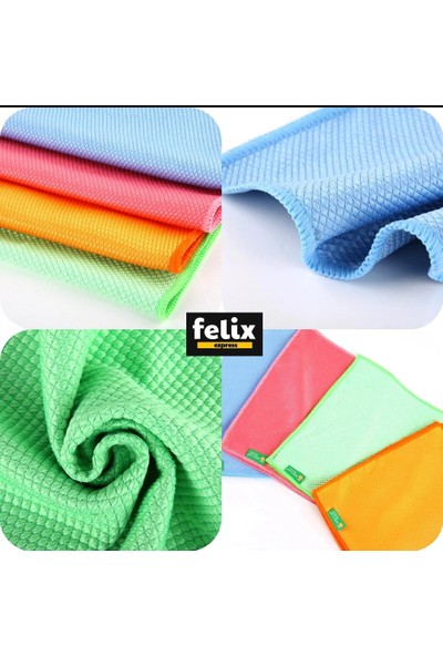 Yüksek Emici Baklava Dilimli Microfiber Genel Temizlik ve Cam Silme Bezi 4'lü Set Yüksek Emici Baklava Dilimli Microfiber Genel Temizlik ve Cam Silme Bezi 4'lü Set