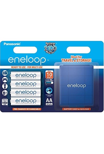 Panasonic Eneloop 4 Adet 1900 Mah Şarjlı Pil ve Pil Kutusu