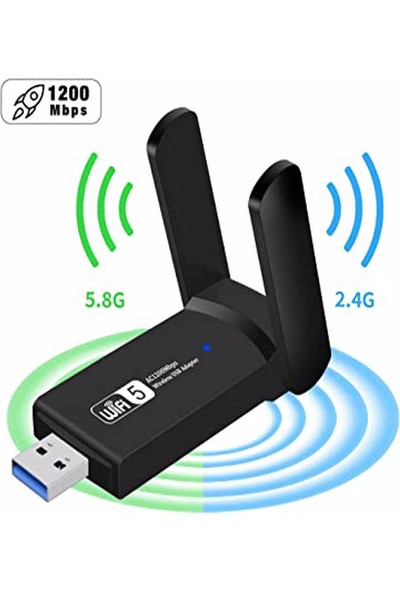 Vothoon Dual Band USB 3.0 Adaptör Kablosuz Wifi Alıcı AC1200 Mbps Vothoon Dual Band USB 3.0 Adaptör Kablosuz Wifi Alıcı AC1200 Mbps