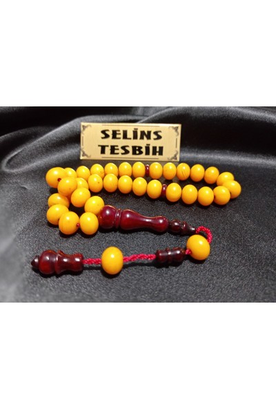 Selins Tesbih Tekerlek Kesim Üst Düzey Işçilik Sistemli Sıkma Kehribar Tesbih