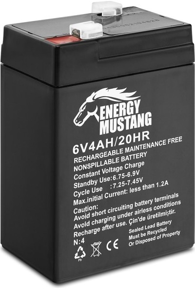 Mustang Orbus 6V 4A Bakımsız Kuru Akü 70*48*101MM 0,60 kg