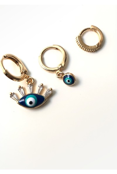 Teen Jewellry Xuping Zirkon Taş Işlemeli Gold Nazar Küpe Teen Jewellry Xuping Zirkon Taş Işlemeli Gold Nazar Küpe