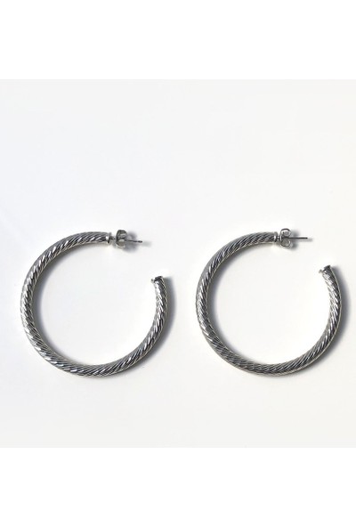 Teen Jewellry Ikili Ince Burgulu Silver Halka Küpe Teen Jewellry Ikili Ince Burgulu Silver Halka Küpe