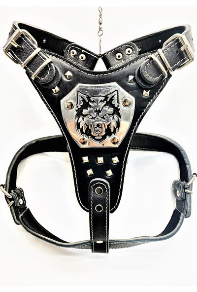 Ys Kurt Desenli Gladyatör Göğüs Tasması Siyah