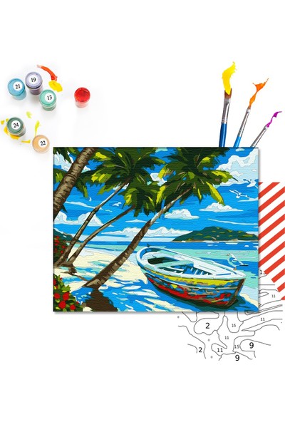 Tabdiko Palmiyeler Sayılarla Boyama Seti 40 x 50 cm Tabdiko Palmiyeler Sayılarla Boyama Seti 40 x 50 cm