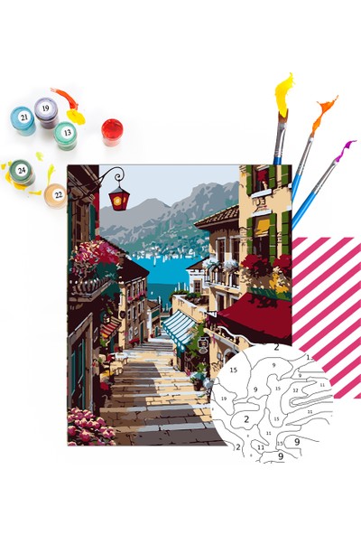 Tabdiko Nostaji Sokak Sayılarla Boyama Seti 40 x 50 cm Tabdiko Nostaji Sokak Sayılarla Boyama Seti 40 x 50 cm