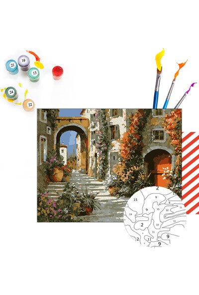 Tabdiko Taş Evler Sayılarla Boyama Seti 40 x 50 cm Tabdiko Taş Evler Sayılarla Boyama Seti 40 x 50 cm