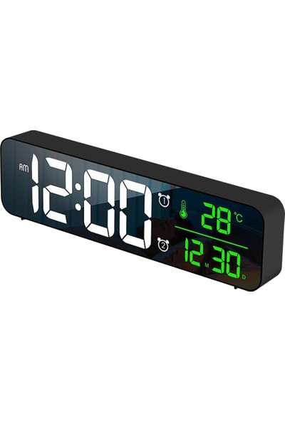 F Fityle Çalar Saat LED Ekran Ayna Başucu Ofis Yatak Odası Masa Dekorasyon Siyah Siyah (Yurt Dışından) F Fityle Çalar Saat LED Ekran Ayna Başucu Ofis Yatak Odası Masa Dekorasyon Siyah Siyah (Yurt Dışından)