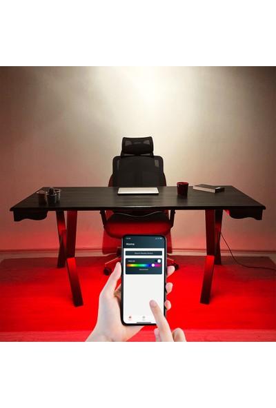 IOF Nebula Espresso LED Işıklı Akıllı Oyuncu Masası 70 x 180 cm IOF Nebula Espresso LED Işıklı Akıllı Oyuncu Masası 70 x 180 cm