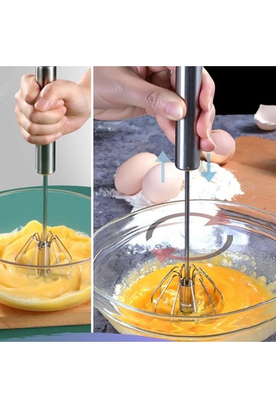 Kitchen Beauty Çelik Basmalı Otomatik Manuel Çırpıcı