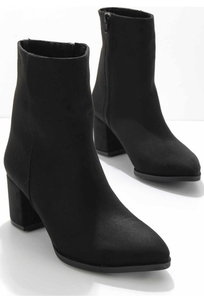 Bambi Siyah Süet Kadın Bot & Bootie K02527201102