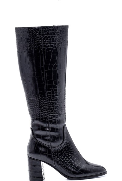 Derimod Kadın Kroko Topuklu Çizme