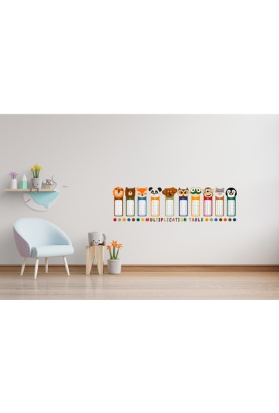 Sticker Master Eğitici Çarpım Tablosu ve Sevimli Hayvanlar Bebek ve Çocuk Odası Duvar Sticker Sticker Master Eğitici Çarpım Tablosu ve Sevimli Hayvanlar Bebek ve Çocuk Odası Duvar Sticker