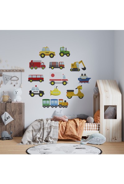 Sticker Master Küçük Araçlar Çocuk Odası Duvar Sticker