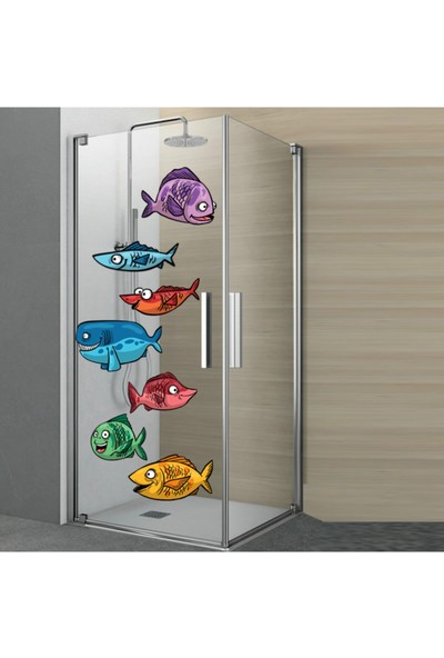 Sticker Master Komik Balıklar Duşakabin ve Banyo Sticker Etiket Çıkartma Sticker Master Komik Balıklar Duşakabin ve Banyo Sticker Etiket Çıkartma