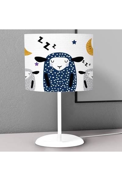 Tiny Baby Concept Ay ve Koyun Desenli Çocuk Odası Dijital Baskılı Çocuk Odası Masaüstü Abajur Avize Tiny Baby Concept Ay ve Koyun Desenli Çocuk Odası Dijital Baskılı Çocuk Odası Masaüstü Abajur Avize