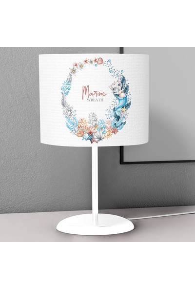 Tiny Baby Concept Beyaz Marine Çelenk Desenli Çocuk Odası Dijital Baskılı Çocuk Odası Masaüstü Abajur Avize Tiny Baby Concept Beyaz Marine Çelenk Desenli Çocuk Odası Dijital Baskılı Çocuk Odası Masaüstü Abajur Avize