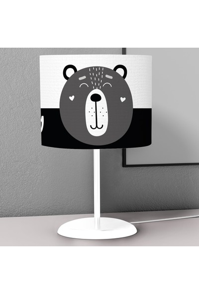 Tiny Baby Concept Siyah Kral Ayı Desenli Çocuk Odası Dijital Baskılı Çocuk Odası Masaüstü Abajur Avize Tiny Baby Concept Siyah Kral Ayı Desenli Çocuk Odası Dijital Baskılı Çocuk Odası Masaüstü Abajur Avize