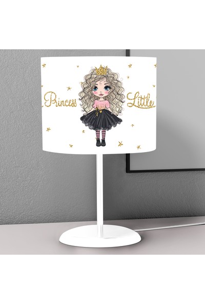 Tiny Baby Concept Kıvırcık Saçlı Prenses Desenli Çocuk Odası Dijital Baskılı Çocuk Odası Masaüstü Abajur Avize