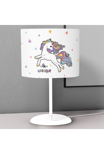 Tiny Baby Concept Renkli Unicorn Desenli Çocuk Odası Dijital Baskılı Çocuk Odası Masaüstü Abajur Avize Tiny Baby Concept Renkli Unicorn Desenli Çocuk Odası Dijital Baskılı Çocuk Odası Masaüstü Abajur Avize