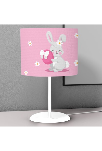 Tiny Baby Concept Pembe Çiçek ve Tavşan Desenli Çocuk Odası Dijital Baskılı Çocuk Odası Masaüstü Abajur Avize Tiny Baby Concept Pembe Çiçek ve Tavşan Desenli Çocuk Odası Dijital Baskılı Çocuk Odası Masaüstü Abajur Avize
